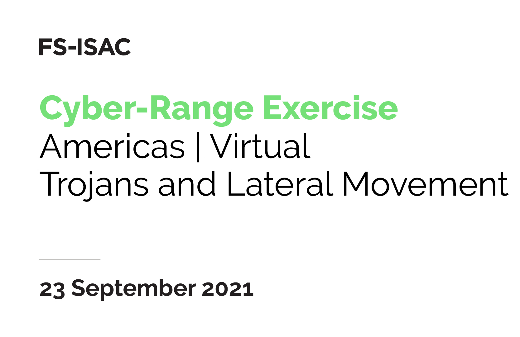 FS-ISAC Upcoming Events, Summits, Webinars and Exercises